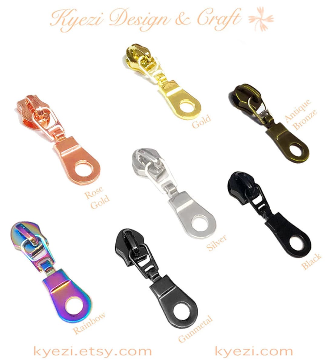 5 to 100 Pcs Non-locking Donut Shape Zipper Pull for Purse Coil Zippers ...