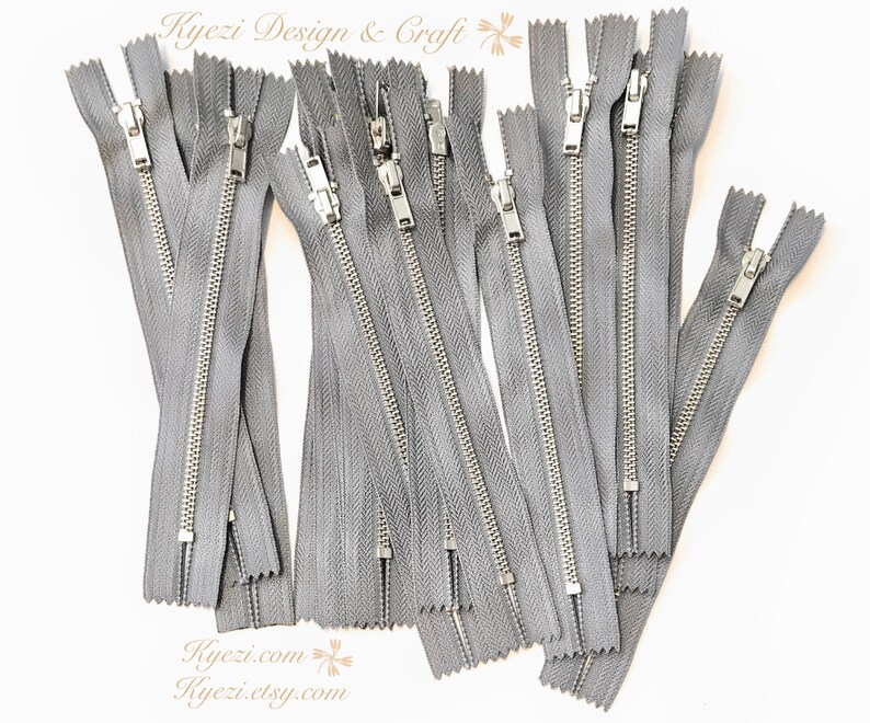 3 5 10 Pcs 3 Inch Silver Metal Teeth Zippers - Pink Blue Brown Burgundy ...
