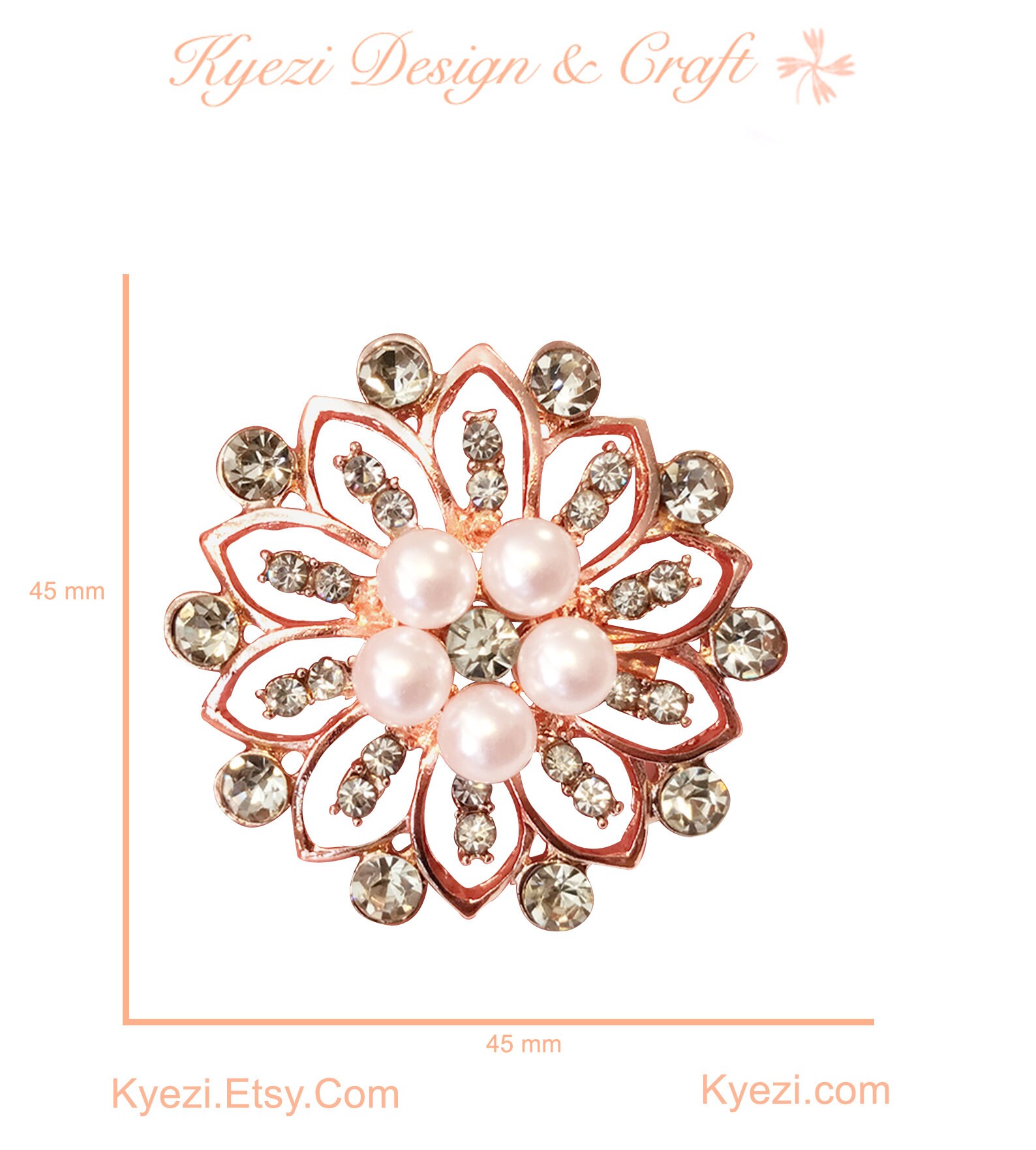 1 3 5 Pcs Rose Gold Gorgeous Luxury Sparkling Rhinestone - Etsy