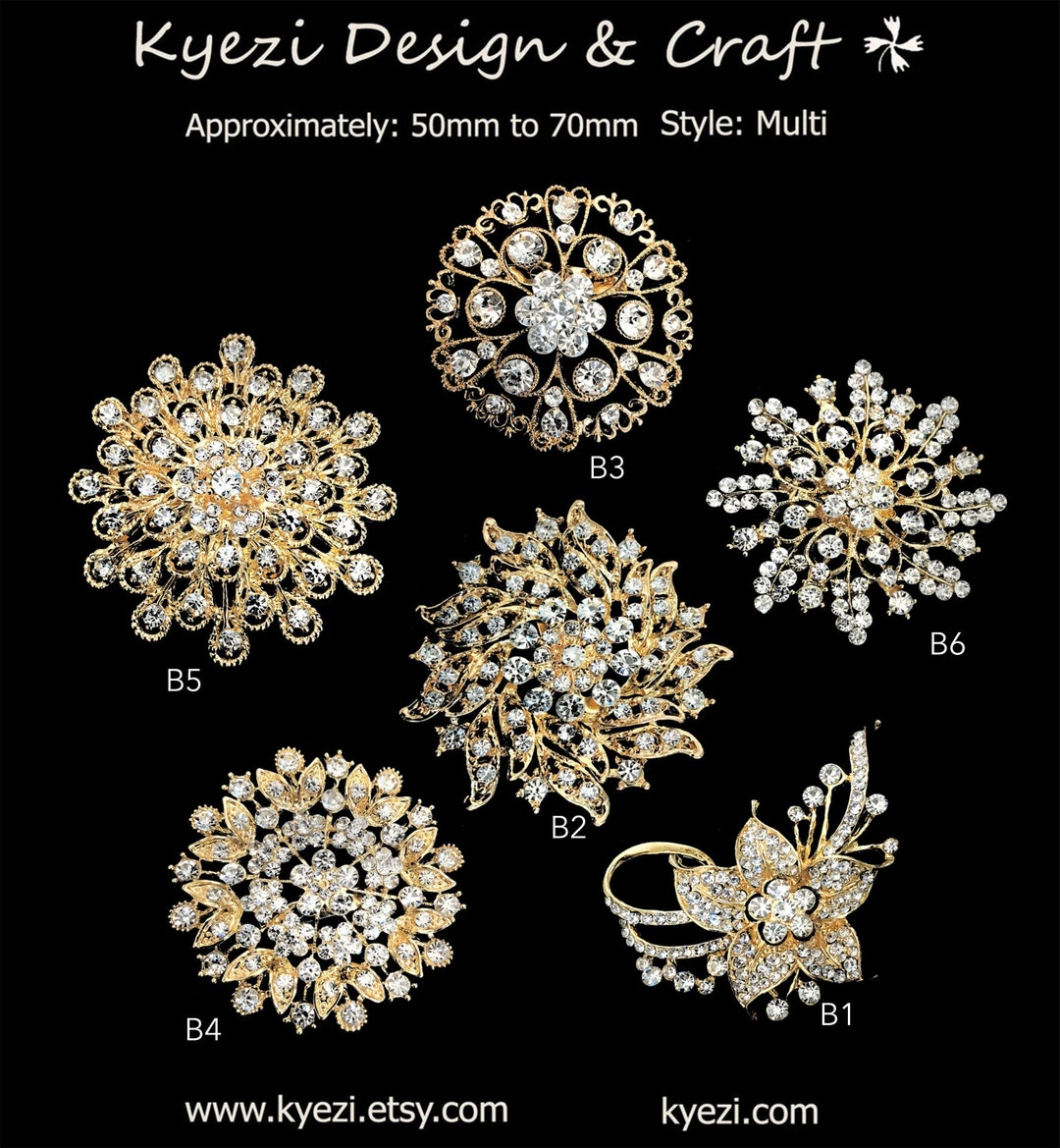 6pcs Gold High Quality Crystal Rhinestone Embellishment Rhinestone ...