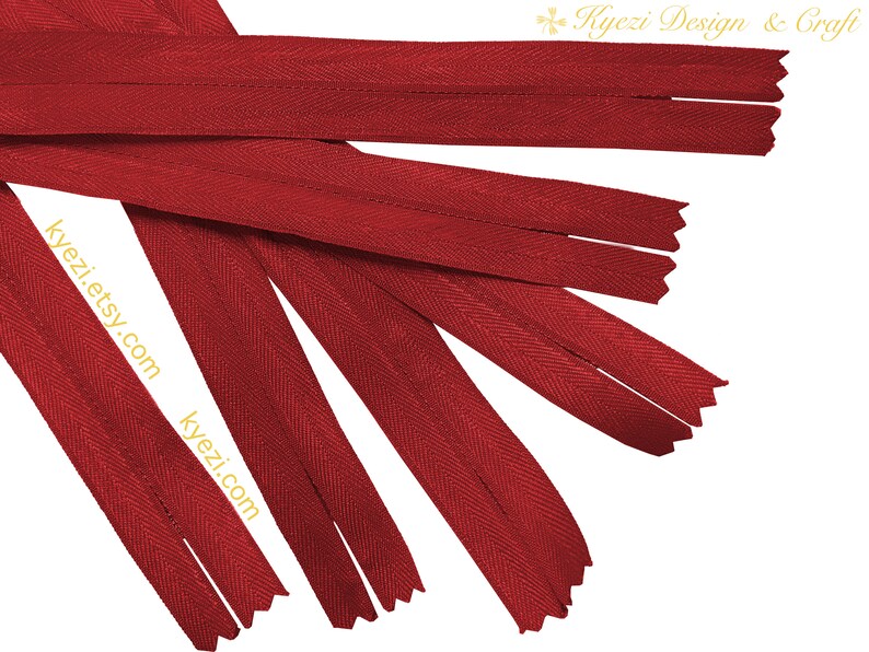 5 10 15 Pcs 22 Inch Burgundy Invisible Zippers - Etsy