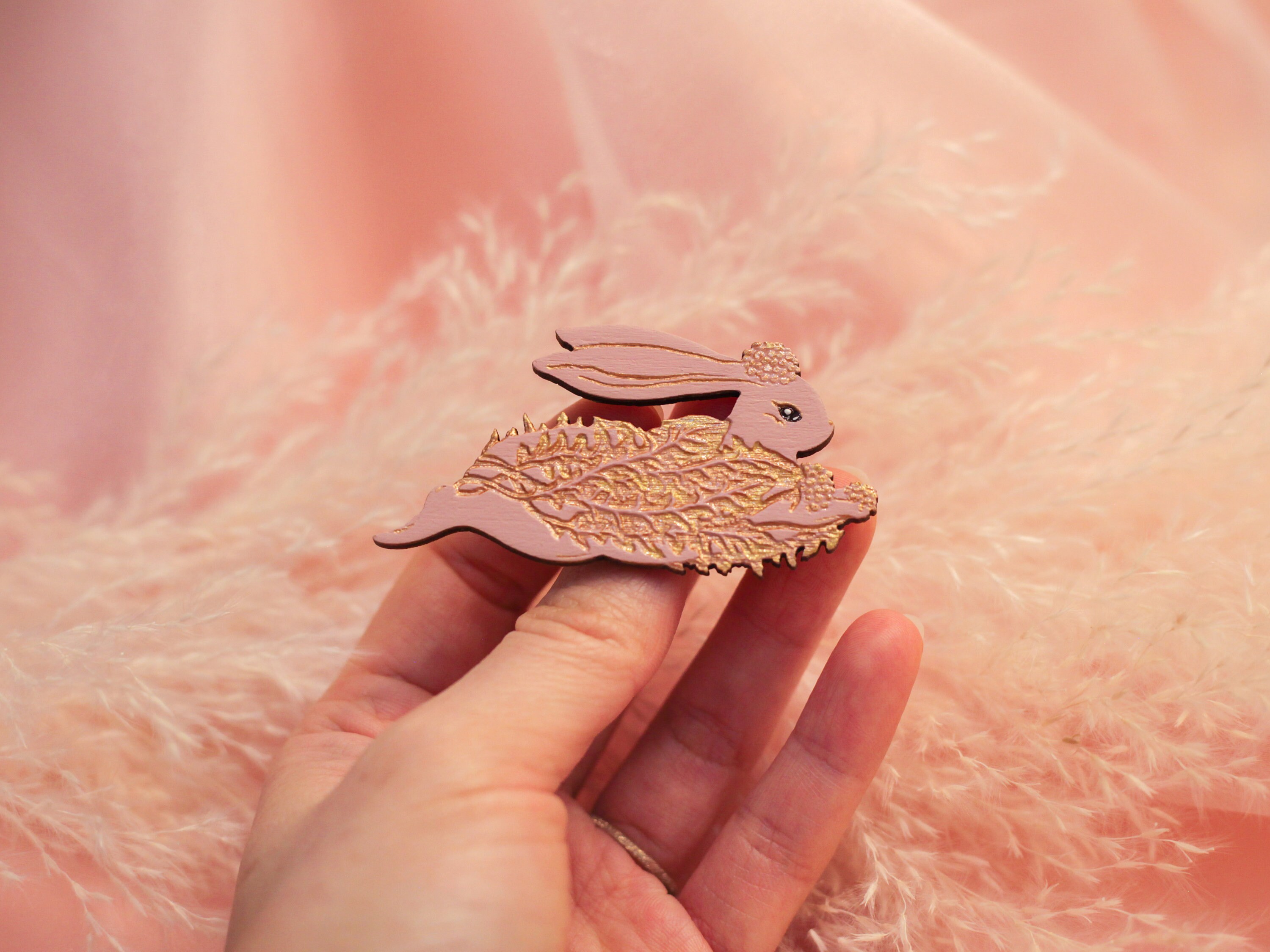 Rabbit Brooch Catch a Cloud and Pin it down Handmade | Etsy