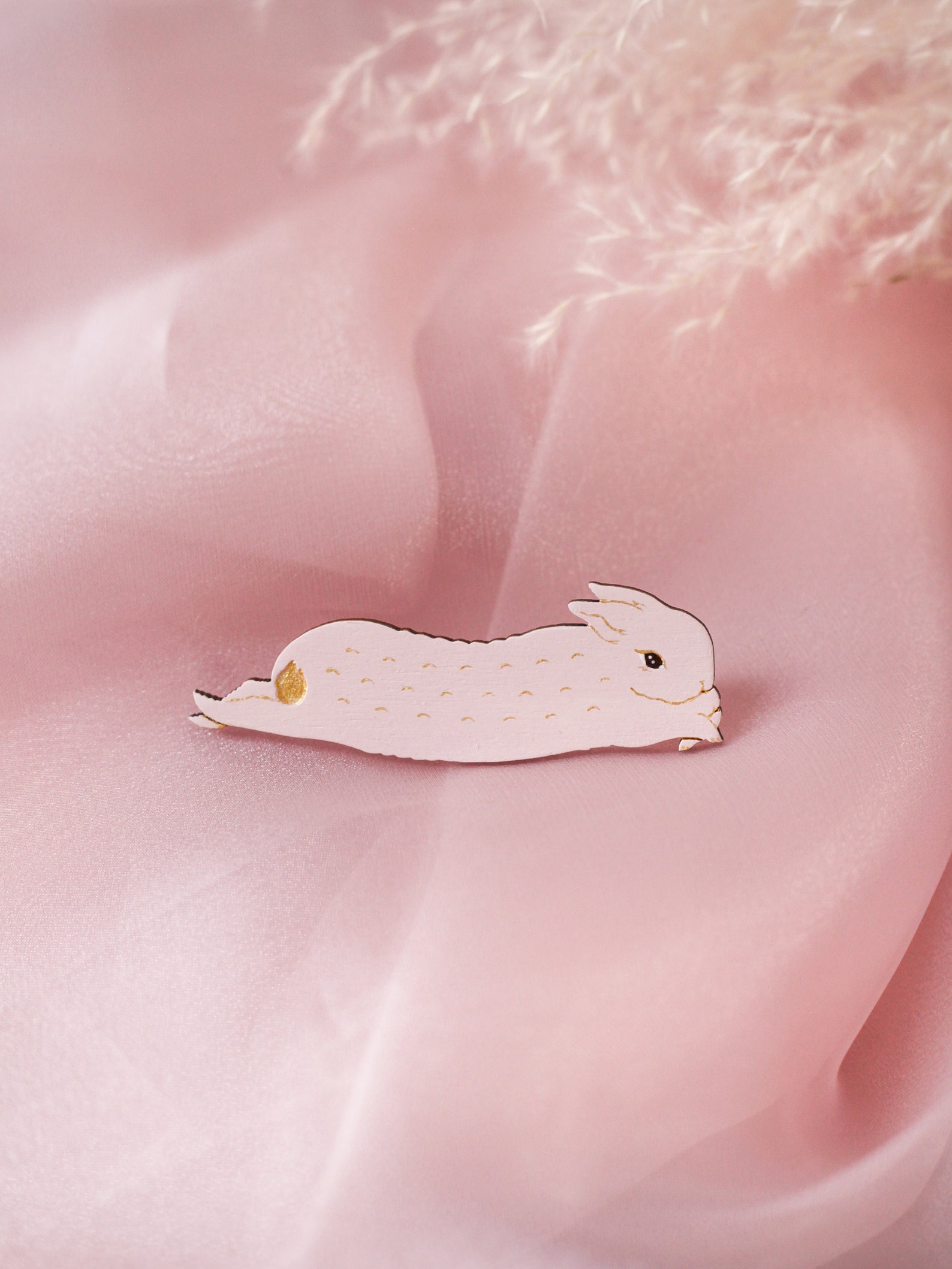 Rabbit Brooch Cheek to Cheek Handmade Handpainted Wood | Etsy