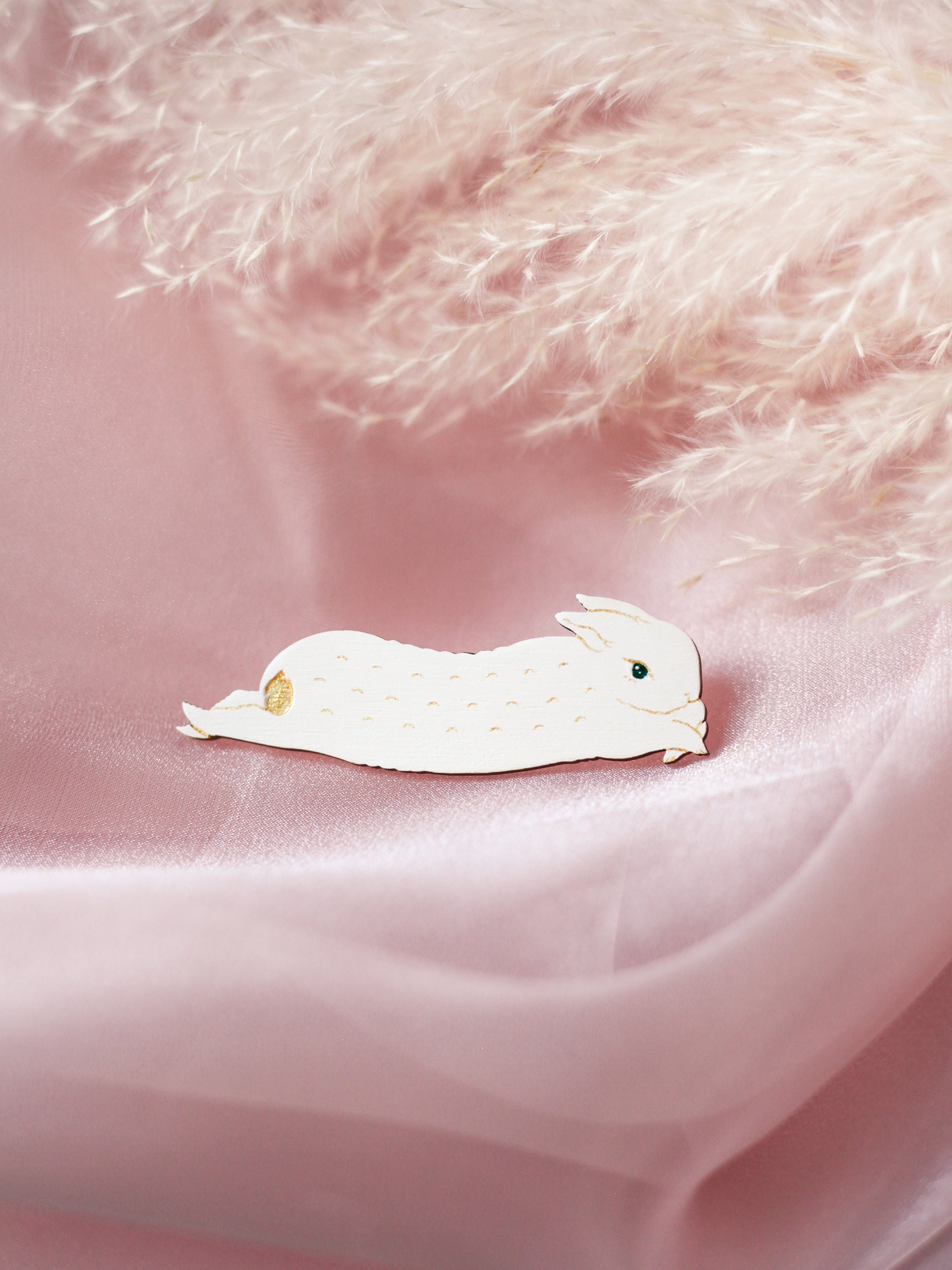 Rabbit Brooch Cheek to Cheek Handmade Handpainted Wood - Etsy