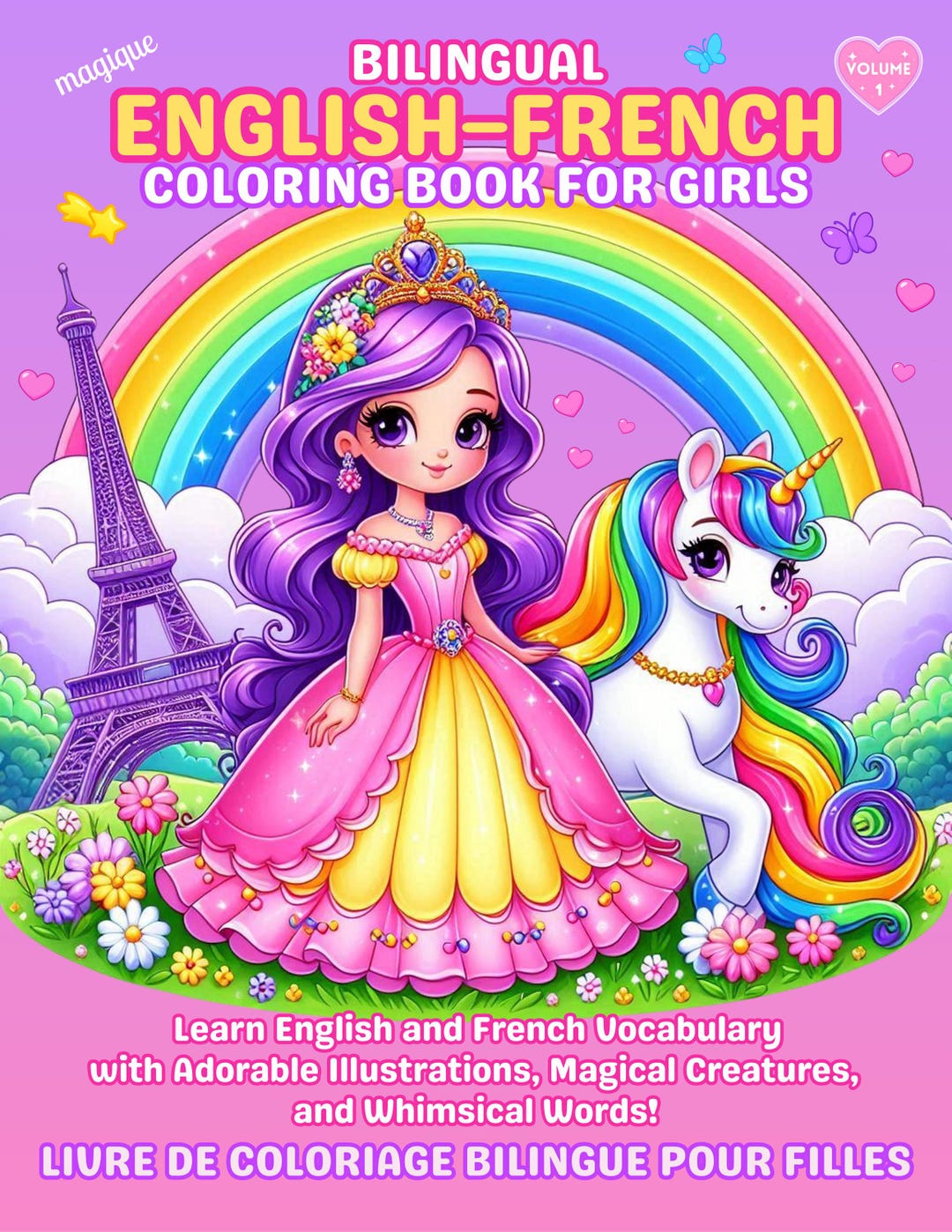 Coloring Book Educational English–french Beginner Printable Digital ...