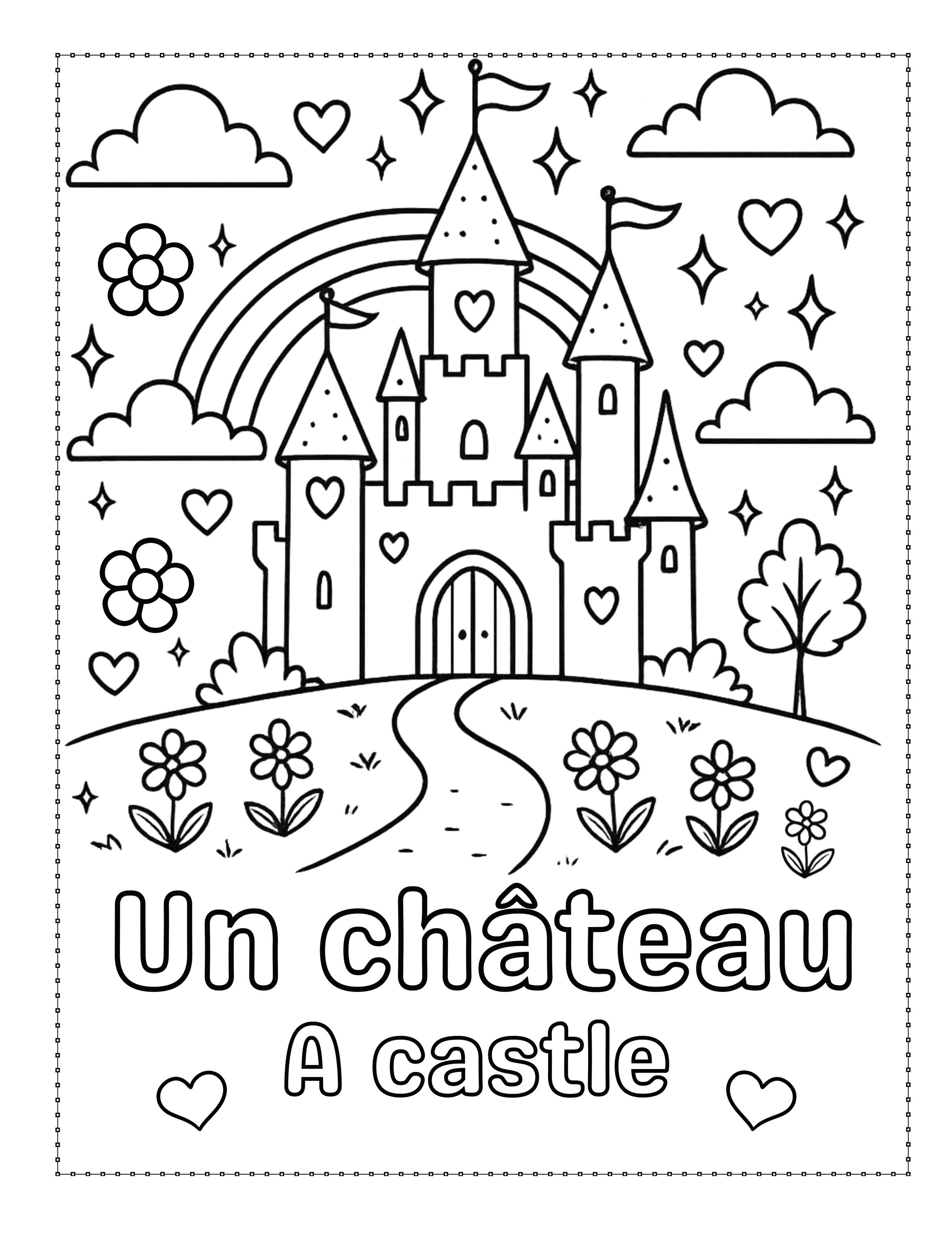 Coloring Book English–french Printable Pages Educational Digital Kids ...