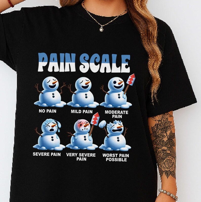 Funny Snowman Pain Scale PNG, Nurse Doctor Dark Humor Christmas Gift ...