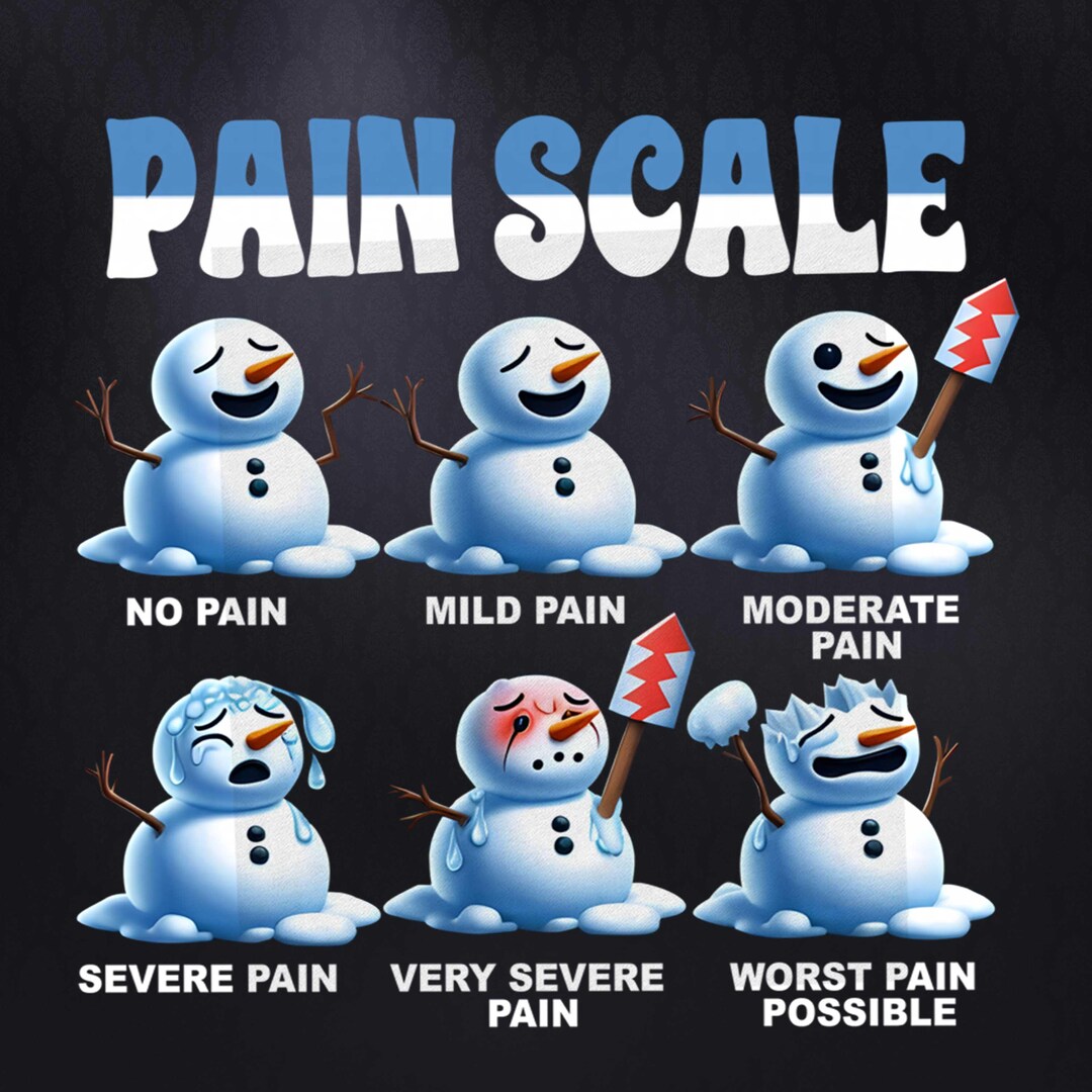 Funny Snowman Pain Scale PNG, Nurse Doctor Dark Humor Christmas Gift ...