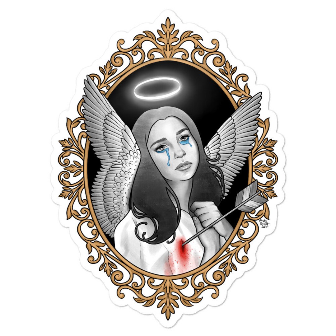 Bleeding Angel Vinyl Sticker Bloody Angelic Woman Shot With - Etsy