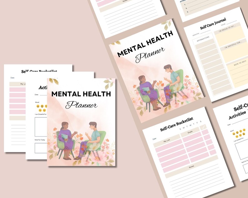 Mental Health Planner Printable PDF | Emotional Wellness Tracker & Self ...
