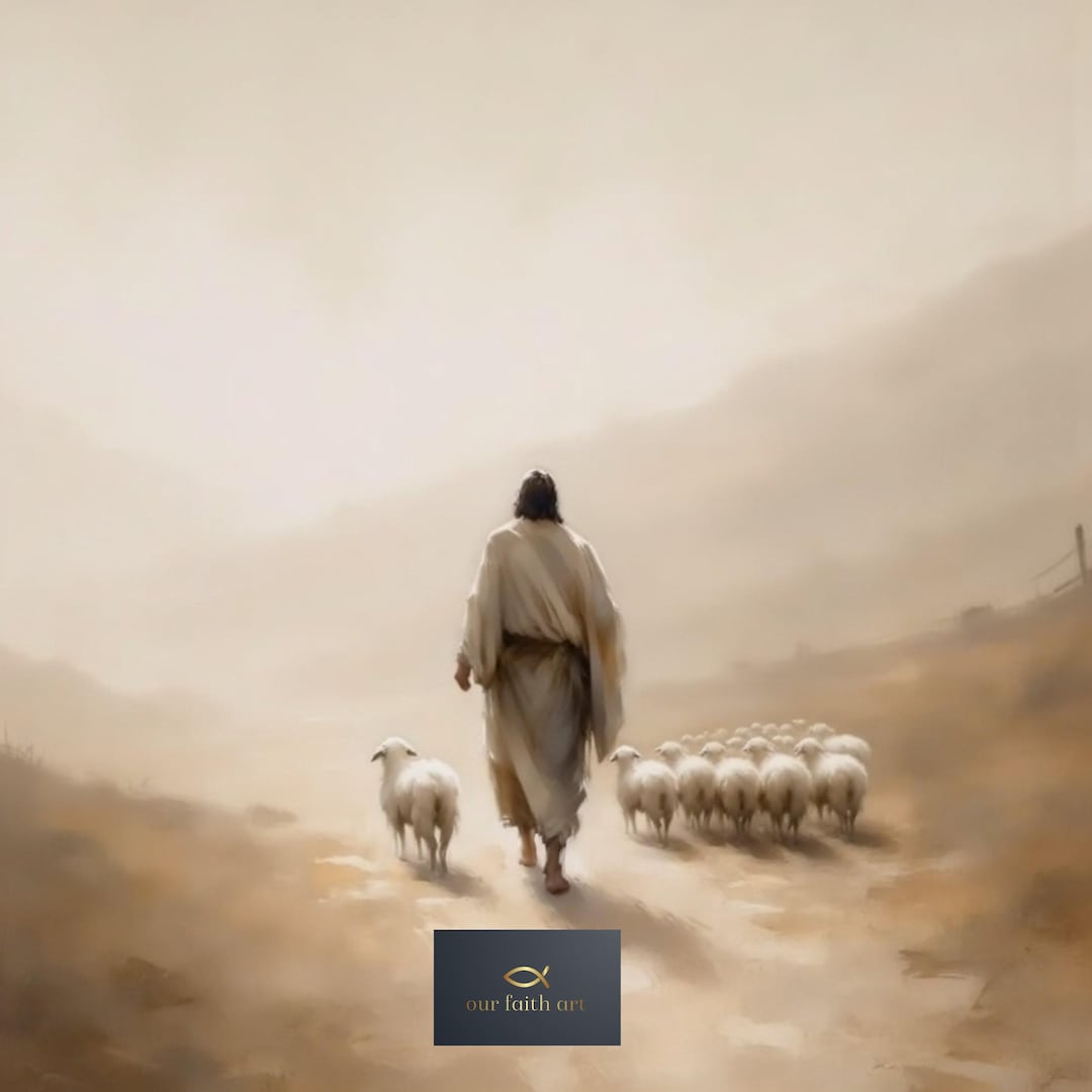 Jesus Returns Lost Sheep: Christian Wall Art | Luke 15 4-7 Parable ...
