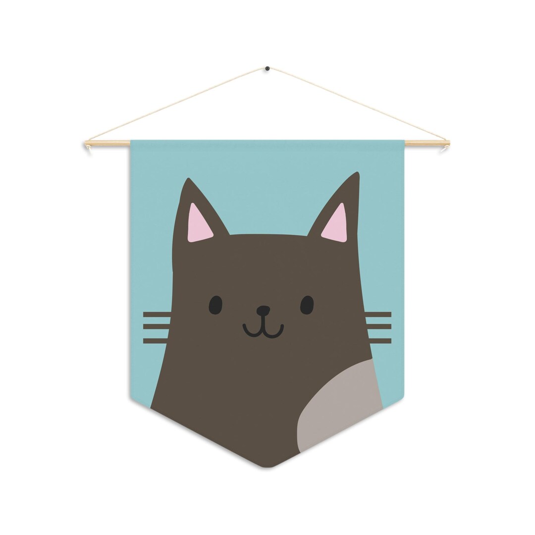 Black Cat Pennant Wall Hanging: Whimsical Kids Room Decor - Etsy