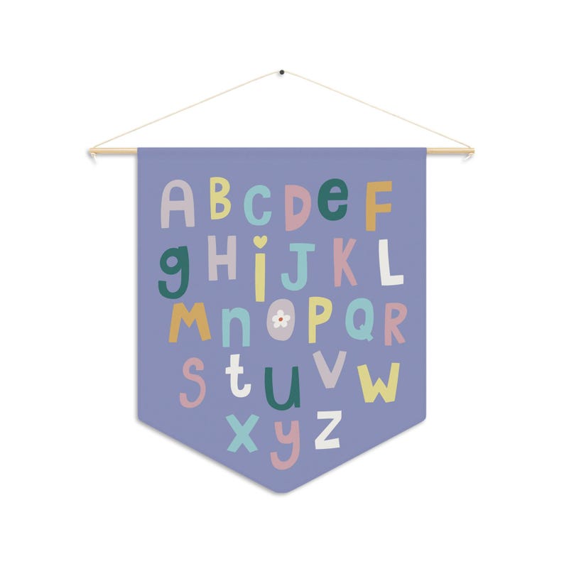 Alphabet Pennant Banner: Educational Kids Room Decor - Etsy
