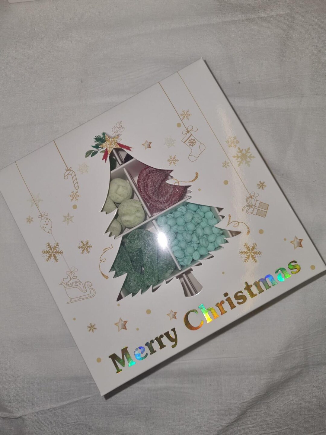 Christmas Gift Box of Sweets – Custom Design, Filled With Red & Green ...