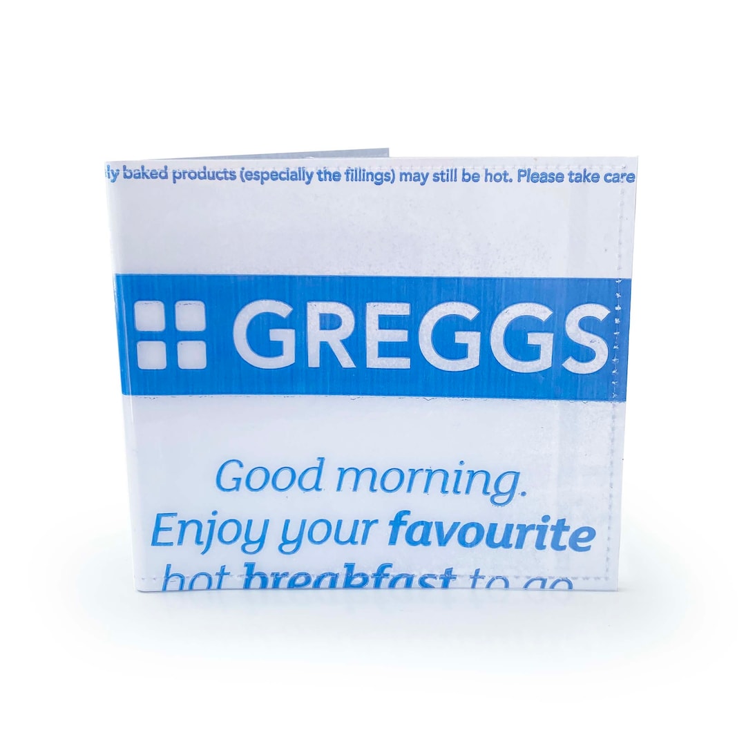 TRASH WALLET Recycled Sausage Roll Packet in PVC Pasty, British Snack ...