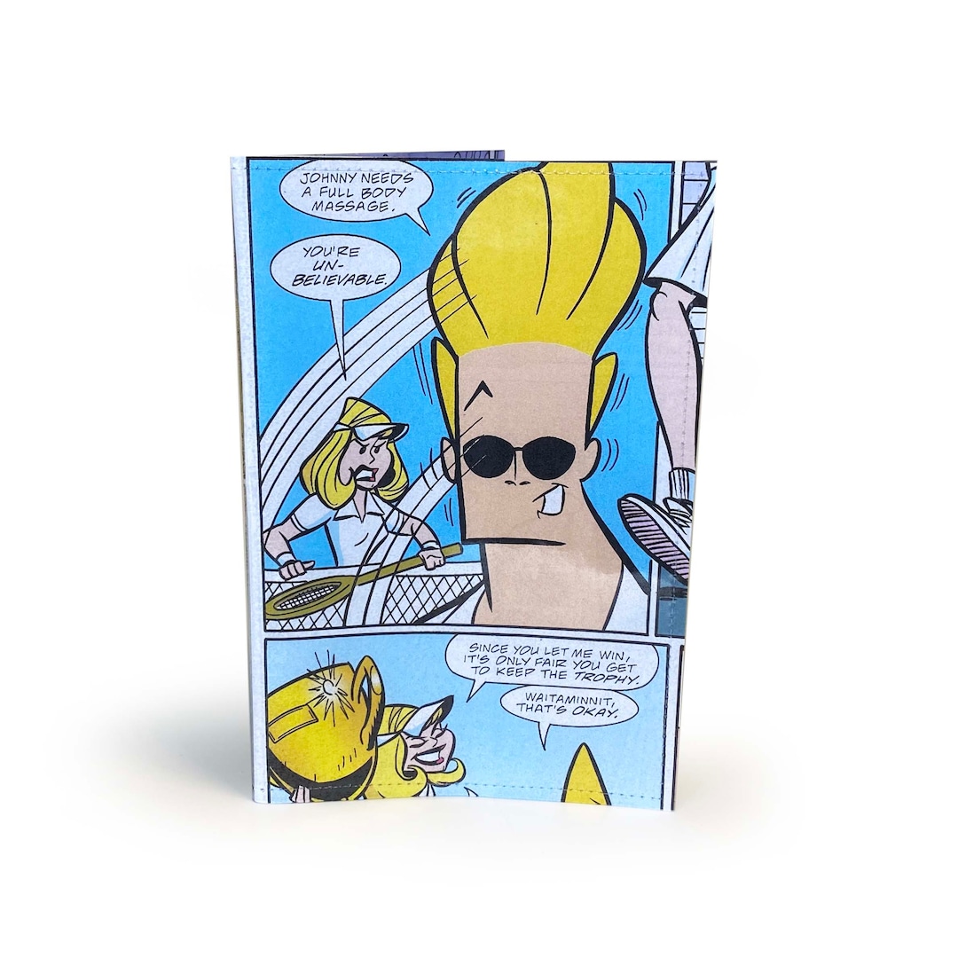 PASSPORT COVER Johnny Bravo Comic Book Page in PVC Passport Holder, 90s ...