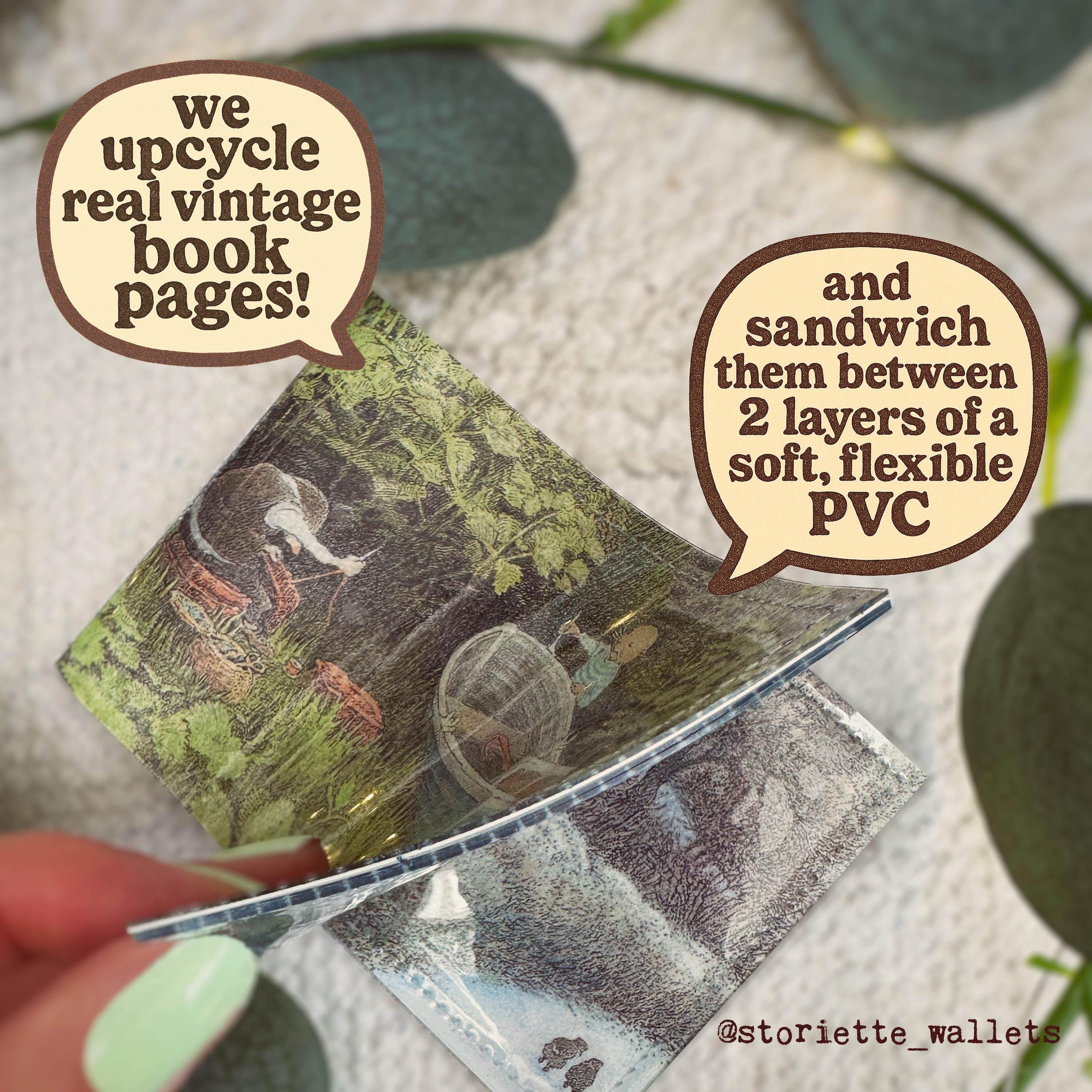 WALLET | Upcycled Vintage Book Page in PVC - Funnybones, Skeletons ...