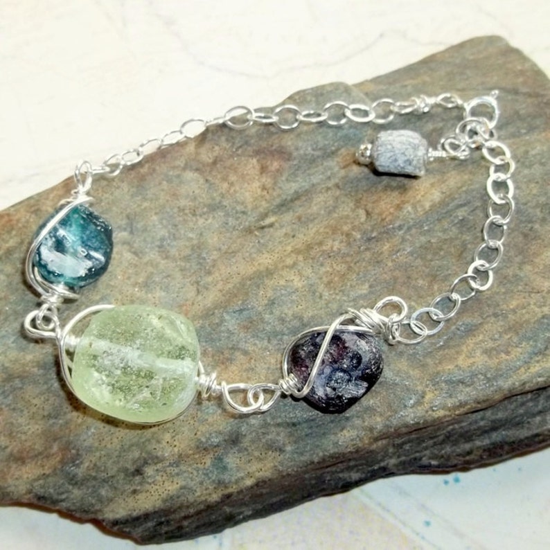 Ancient Roman Glass Wire Cage Bracelet Sterling Silver Adjustable ...