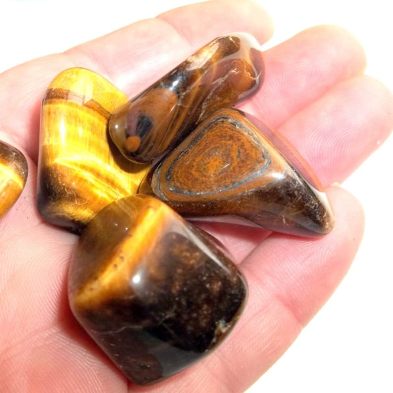 Polished Tigers Eye Gemstone Tumble Stone Specimen Reiki Crystal ...