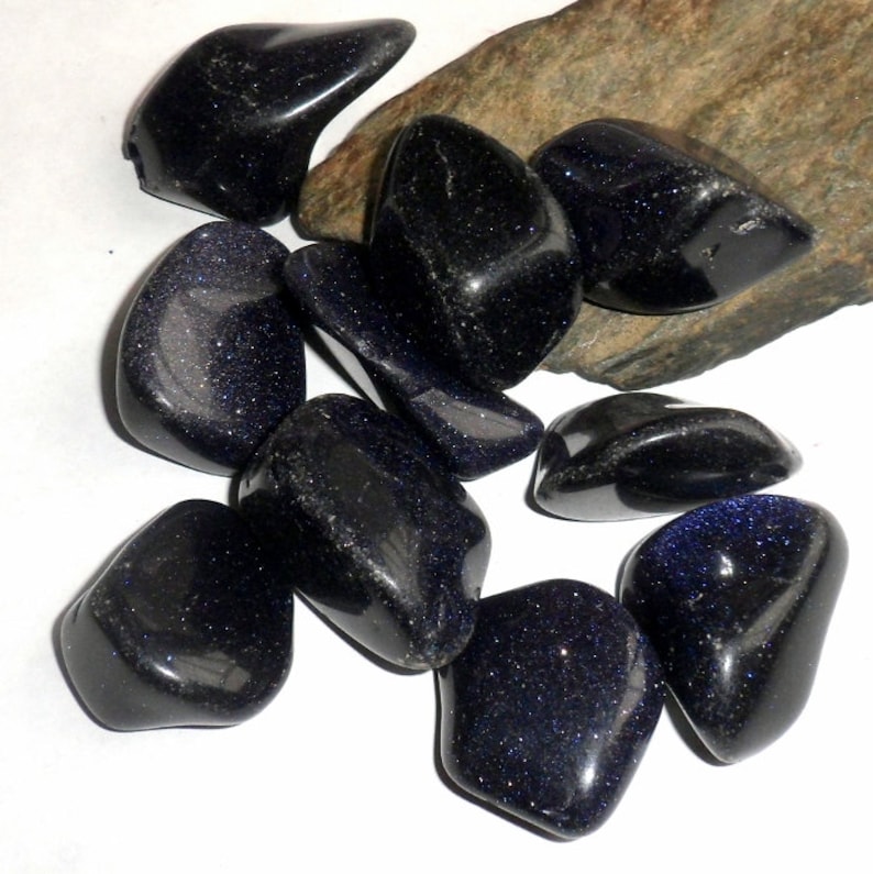 Blue Goldstone Gold Stone Polished Tumble Gemstone Crystal Earthegy ...