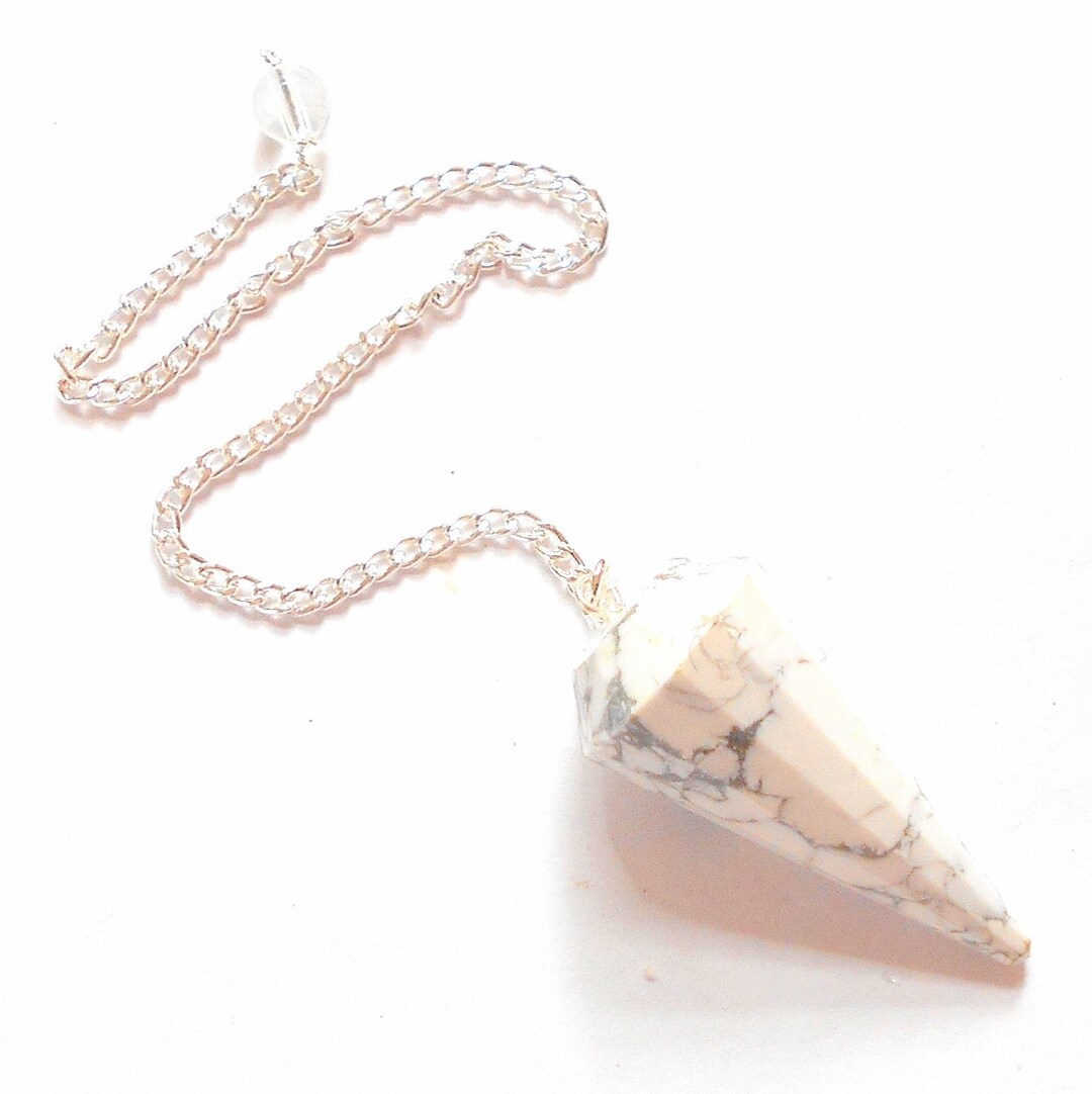 Natural Howlite Faceted Pendulum Earthegy #2321 - Etsy