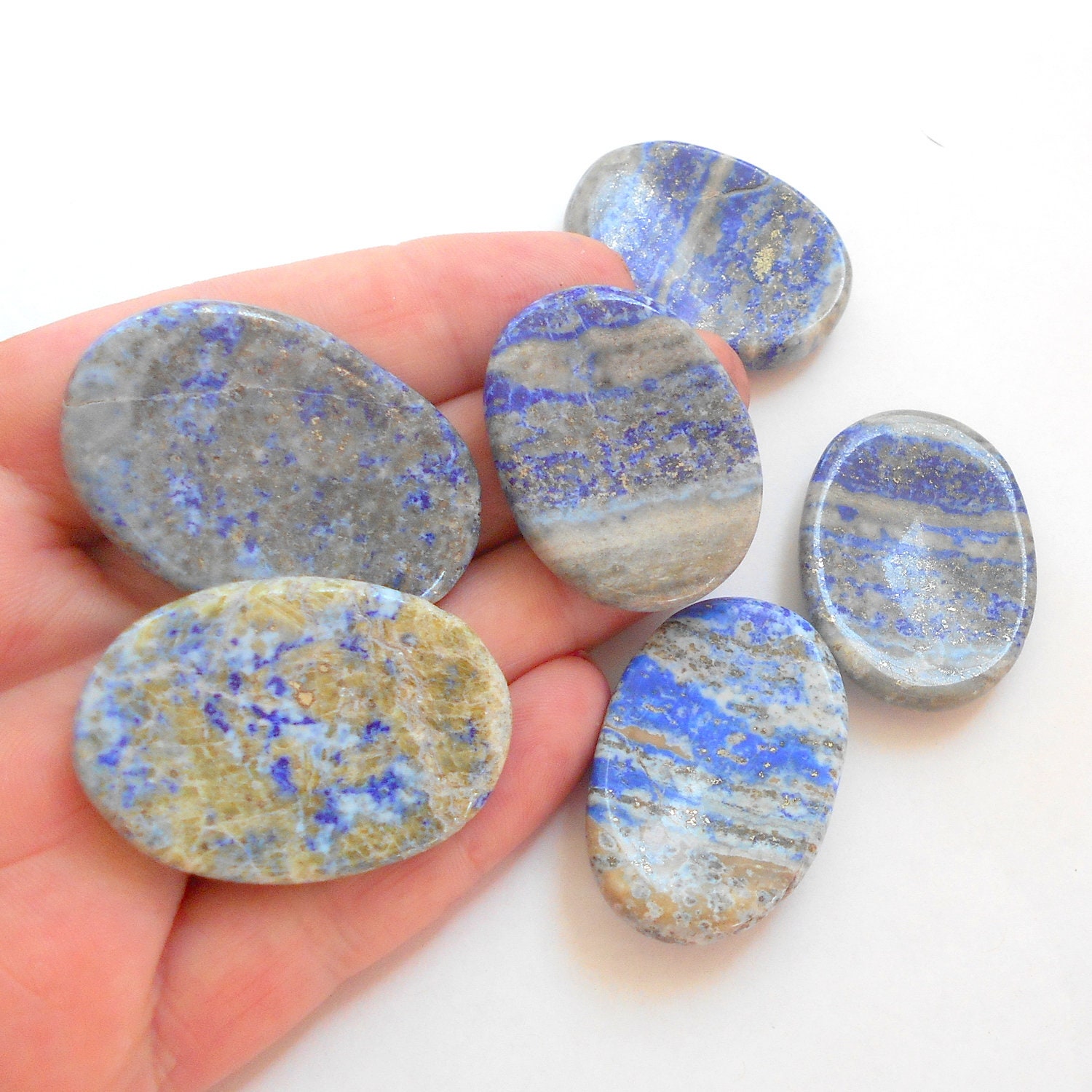 Blue Lapis Lazuli Worrystone Worry Stone Gemstone Palmstone Reiki ...