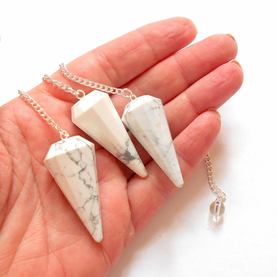Natural Howlite Faceted Pendulum Earthegy 2321 - Etsy