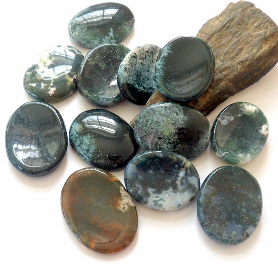 Moss Agate Worrystone Worry Stone Gemstone Palmstone Reiki #2985 - Etsy