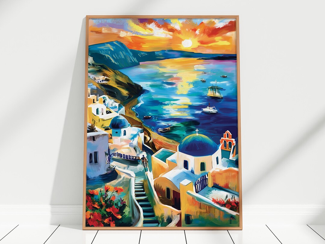 Henri Matisse Fauvism Inspired Santorini Sunset Art Print – Santorini ...