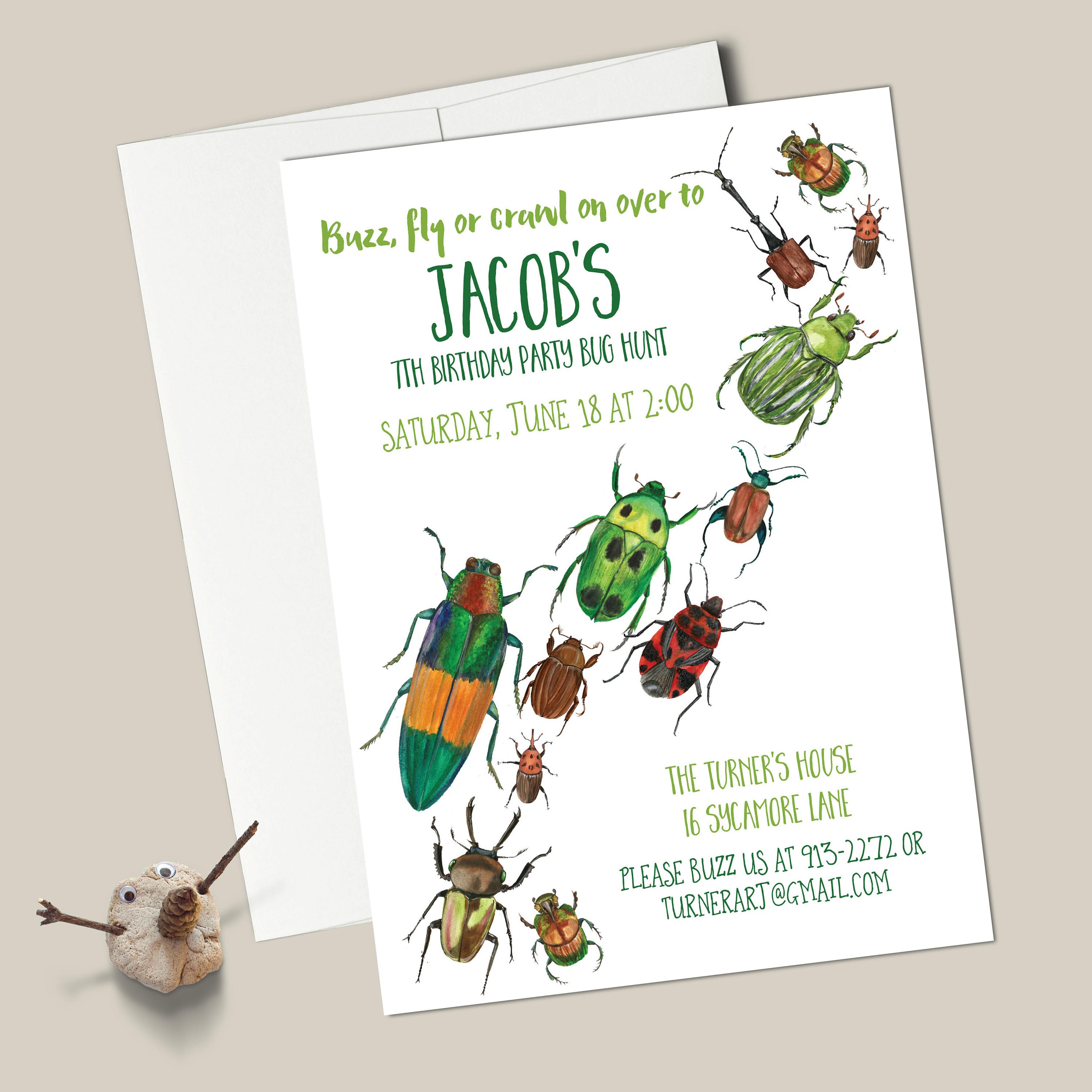 Printable Bug Invitations