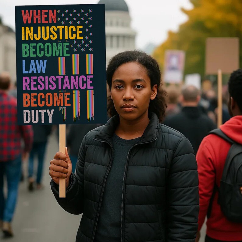 Resistance, No Kings in America Protest Sign, Anti-trump, Political ...