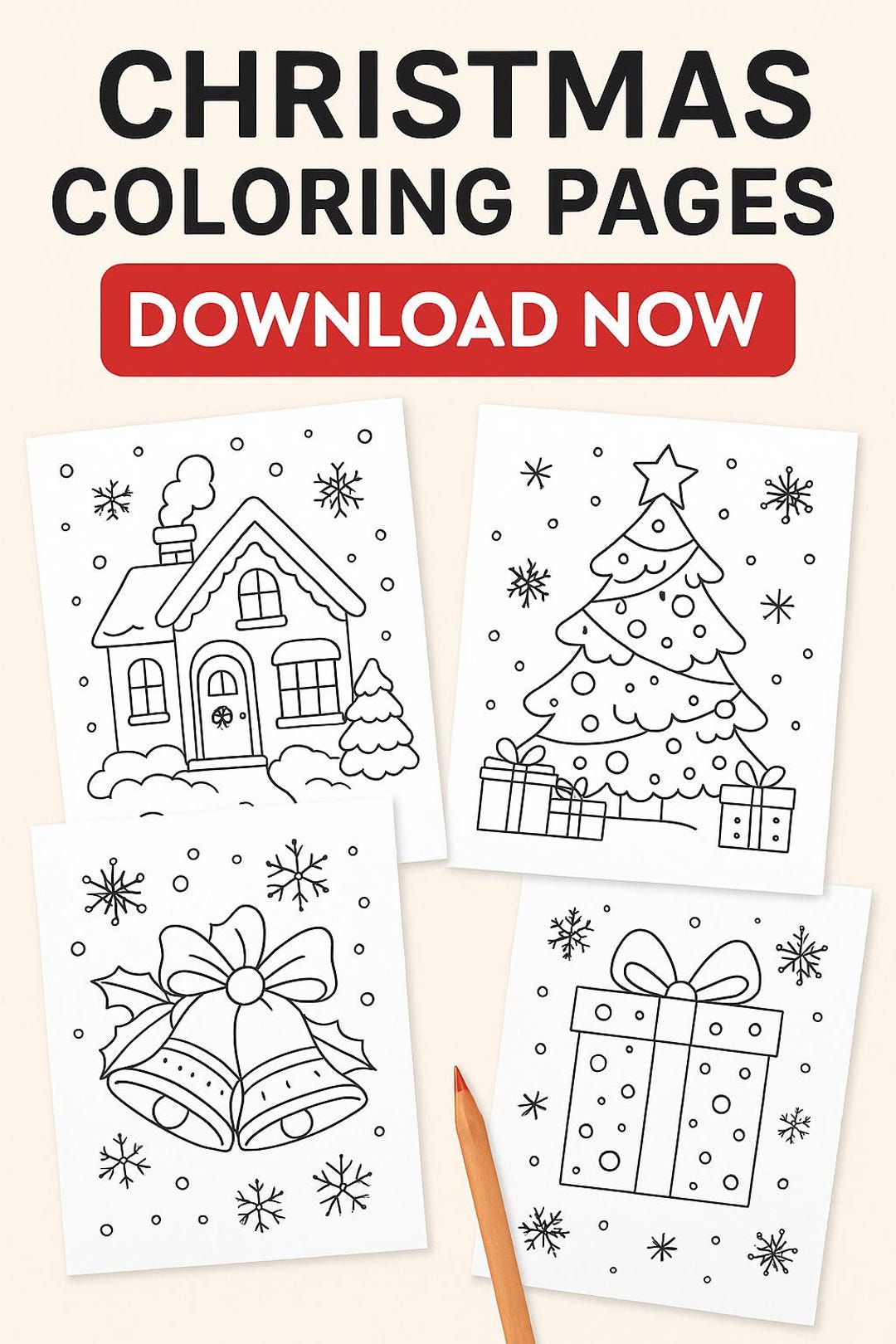 Easy Christmas Coloring Book for Kids Ages 3–7 | 60 Fun Holiday ...