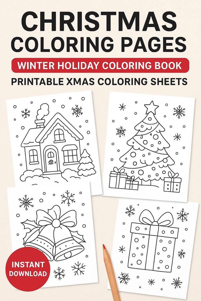 Easy Christmas Coloring Book for Kids Ages 3–7 | 60 Fun Holiday ...