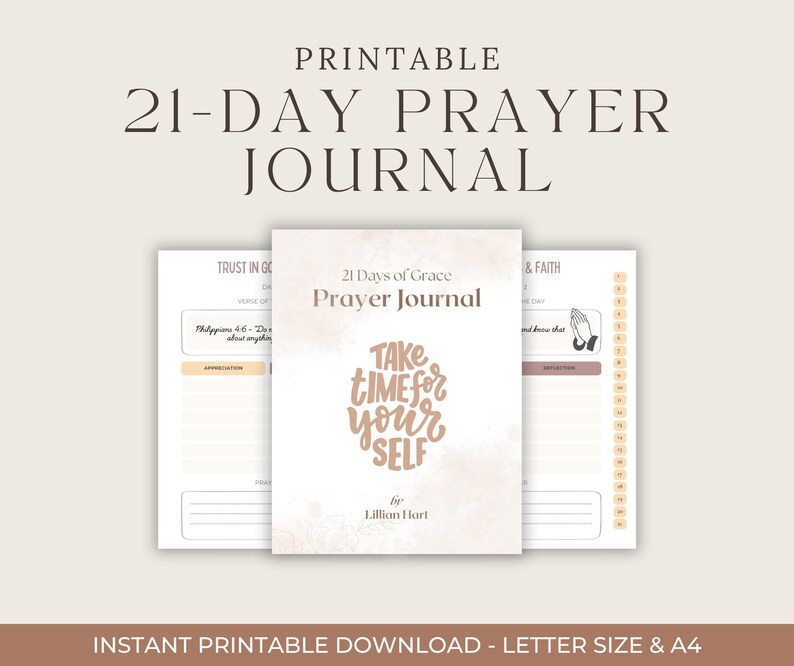 21-day Prayer Journal: Bible Study, Gratitude Prompts (digital PDF ...