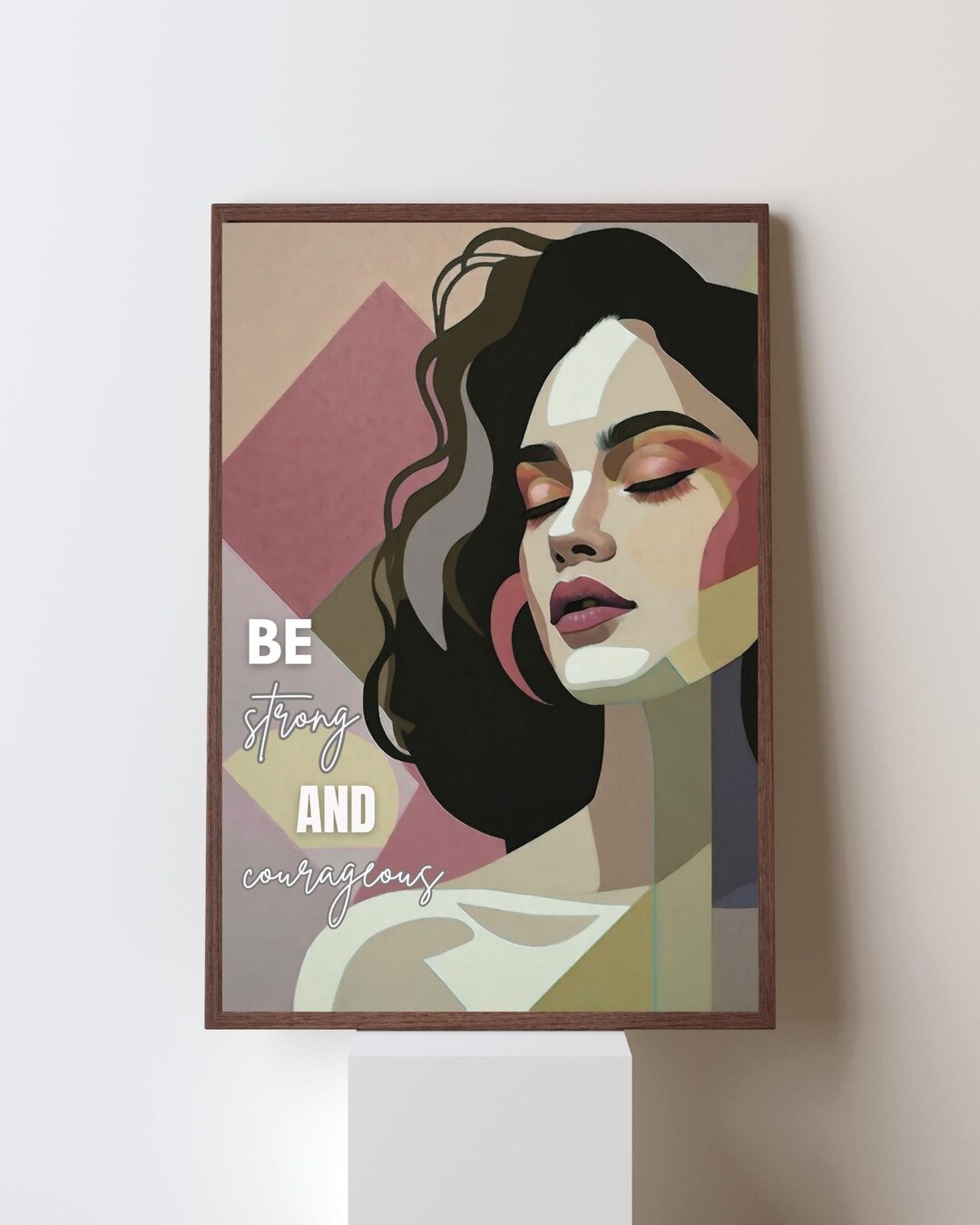 Be Strong and Courageous Scripture Wall Art: Modern Boho Christian ...