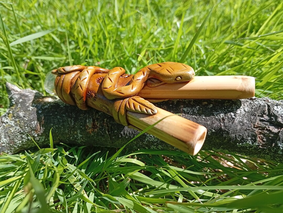 Beautiful Rock Crystal Snakes Jiboia Kuripé Rapé Self-applicator - Etsy