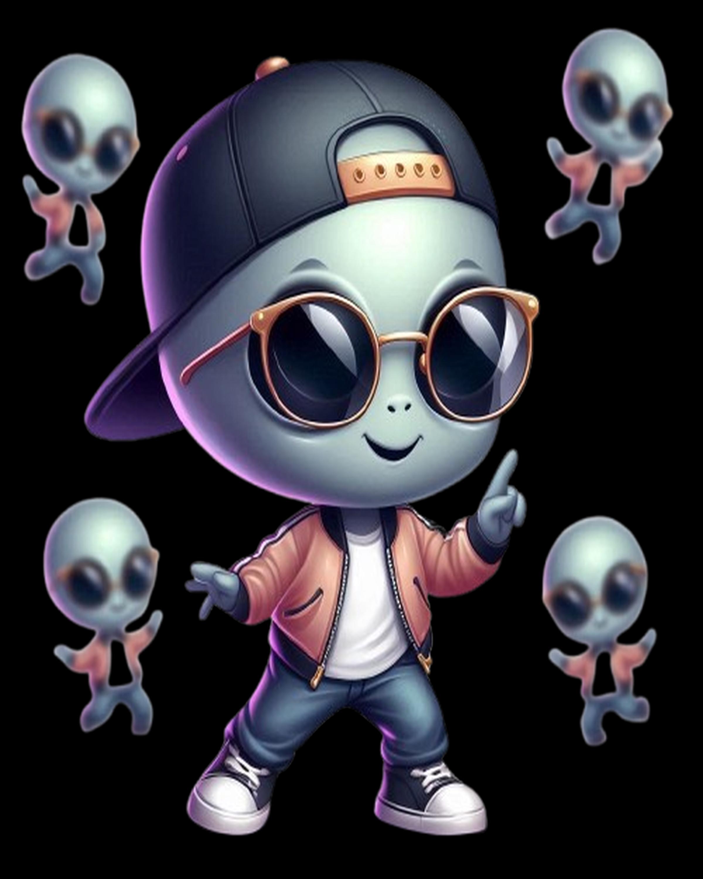 Hip Urban Alien PNG Design – Fun Sci-fi Character With Sunglasses ...