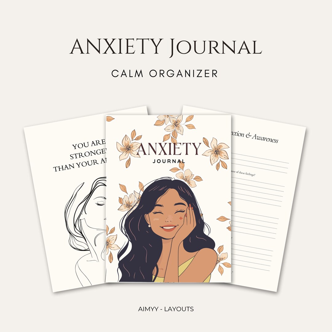 Calm Mind Anxiety Journal - Printable Digital PDF, Mood Tracker ...