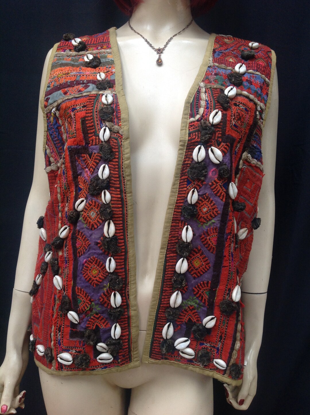 39" Bust TRIBAL Rajasthan BANJARA 70's COWRY Shells Hand Embroidred ...