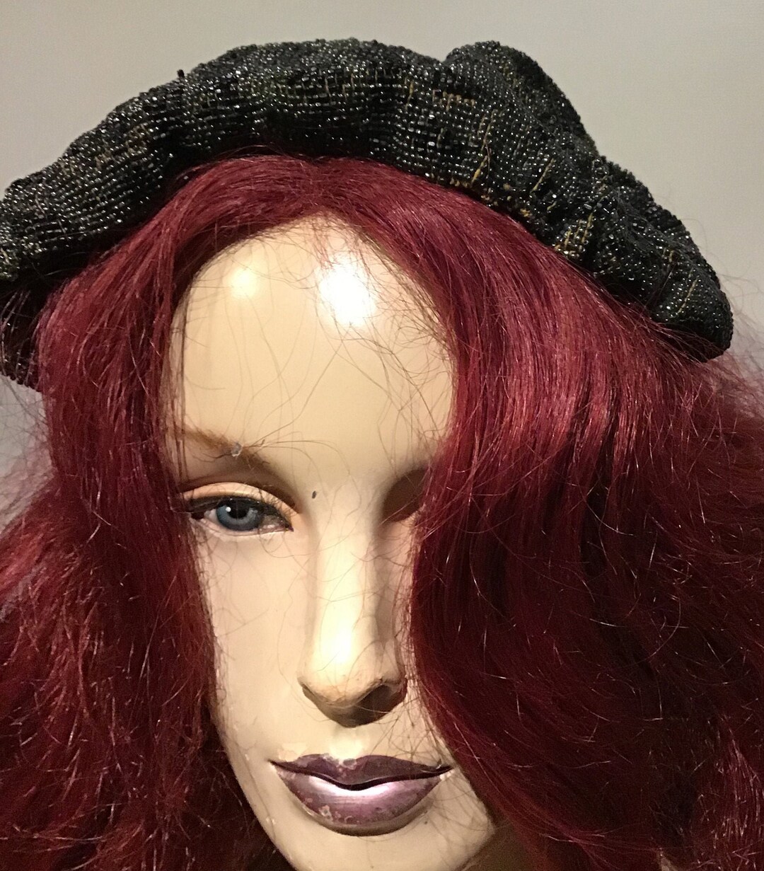 1920'sflappertippyseedbeadshandbeadedpancake Hatmetal Beads Goth Gothic ...