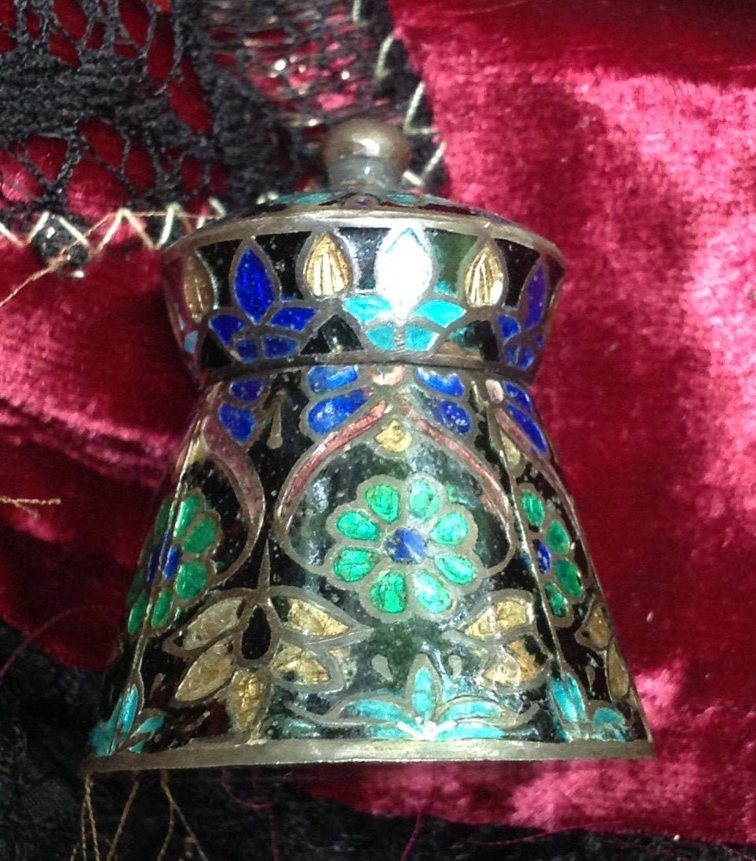 HAREM Charm MINI Box Enamel Ottoman Vintage Sparkling Turquoise Pixie ...