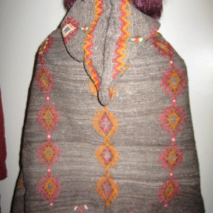 Hand Woven Moroccan Berber All WOOL Huge CAPE Hooded Antique Rare ...