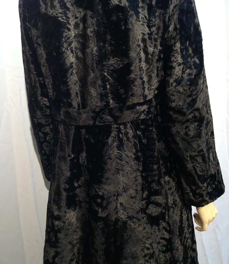 1960's ENGLAND Genuine MINK Collar Velvet Embossed Heavy Winter Coat ...