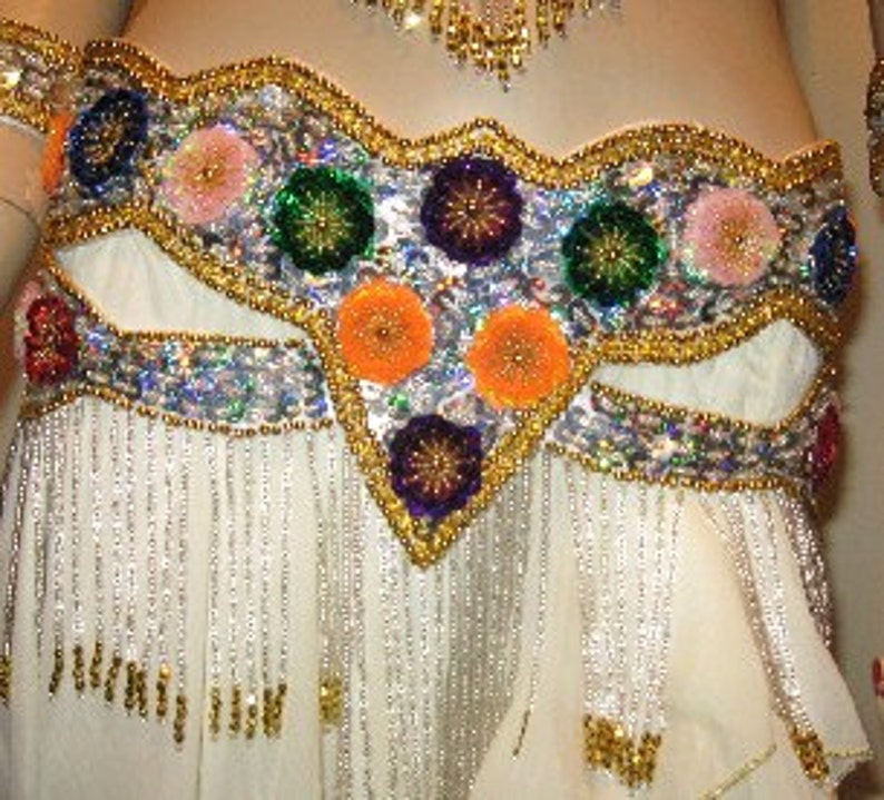 5 Pc Hand Beaded SILVER Costume HANDMADE Carnival BURLESQUE - Etsy