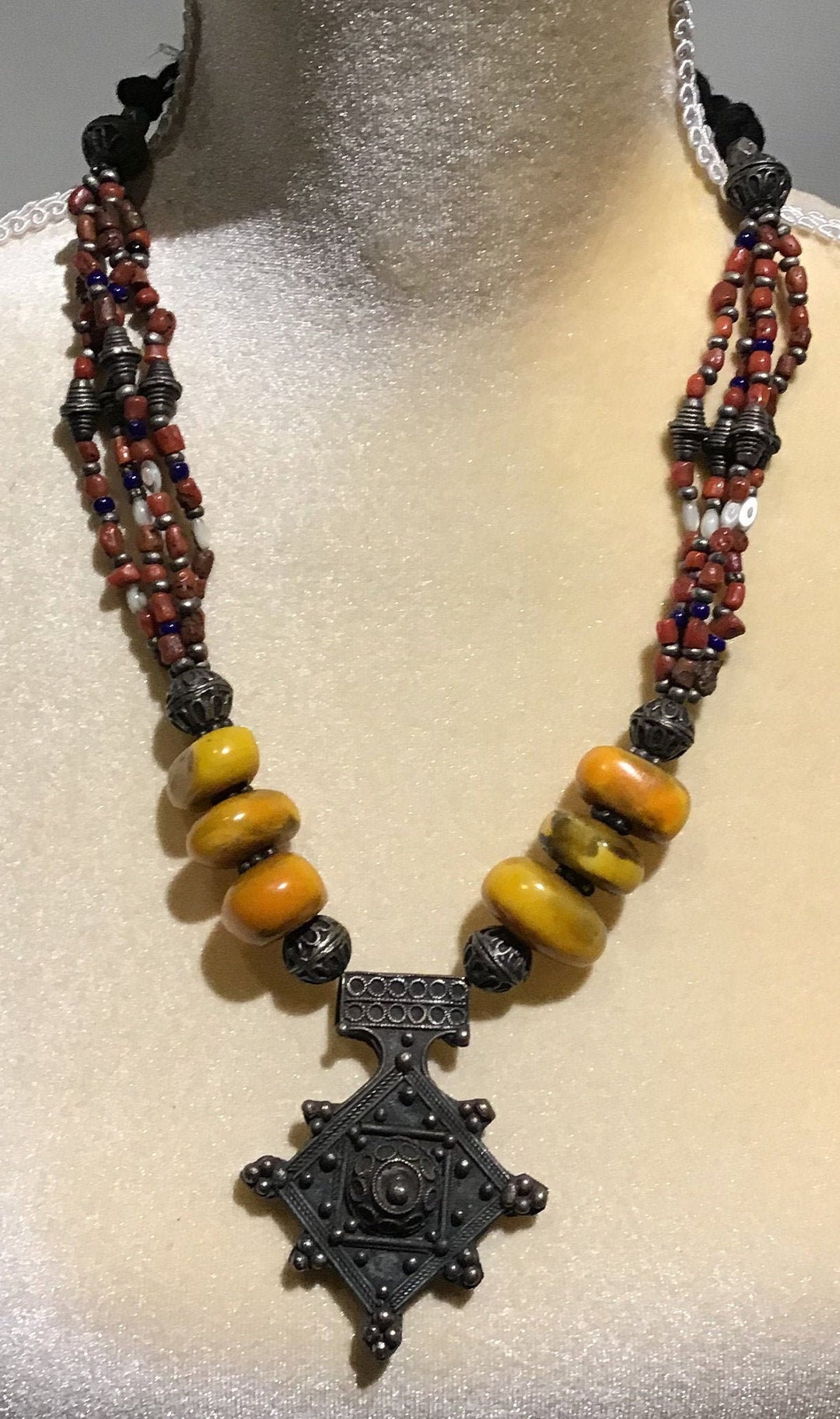 VINTAGE Berber CORALS Southern~cross Silver Bold Bohemian Pendant ...
