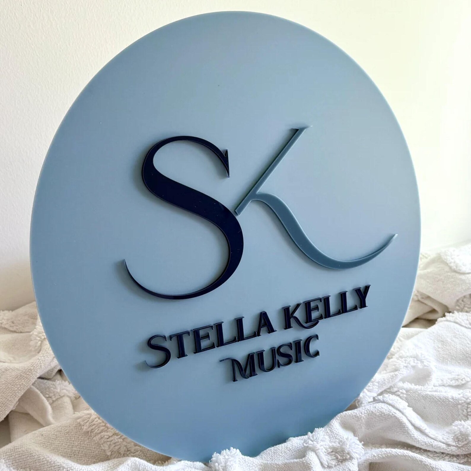 Gold 3D Raised Round Acrylic Business Logo Sign | 3D Acrylic Backlit ...