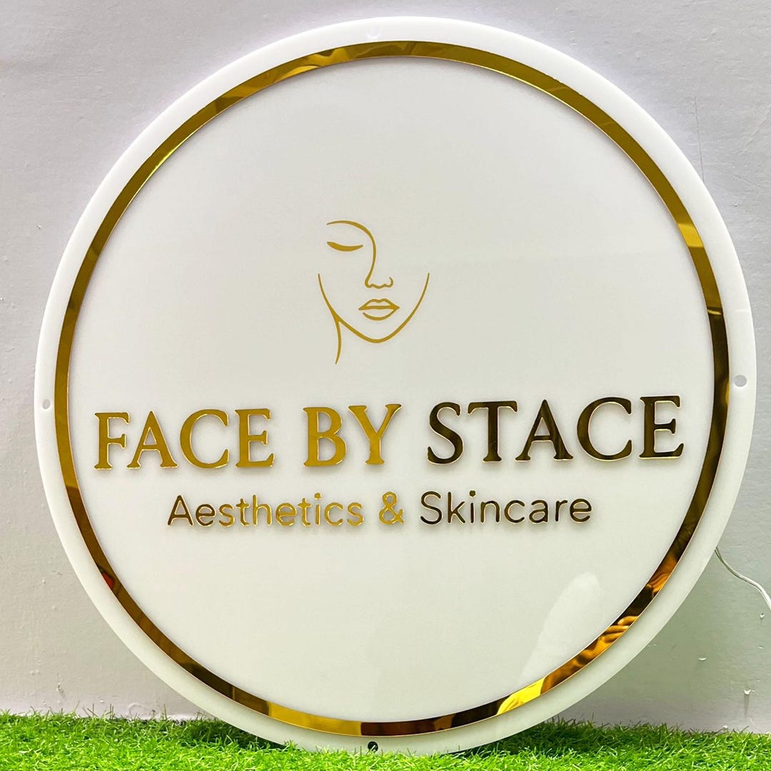 Raised Custom 3D Round Beauty Logo Sign | Office Wall 3D Signages ...