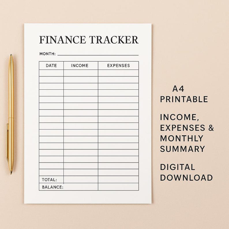 Finance Tracker Printable | A4 Budget Planner PDF | Income & Expense ...