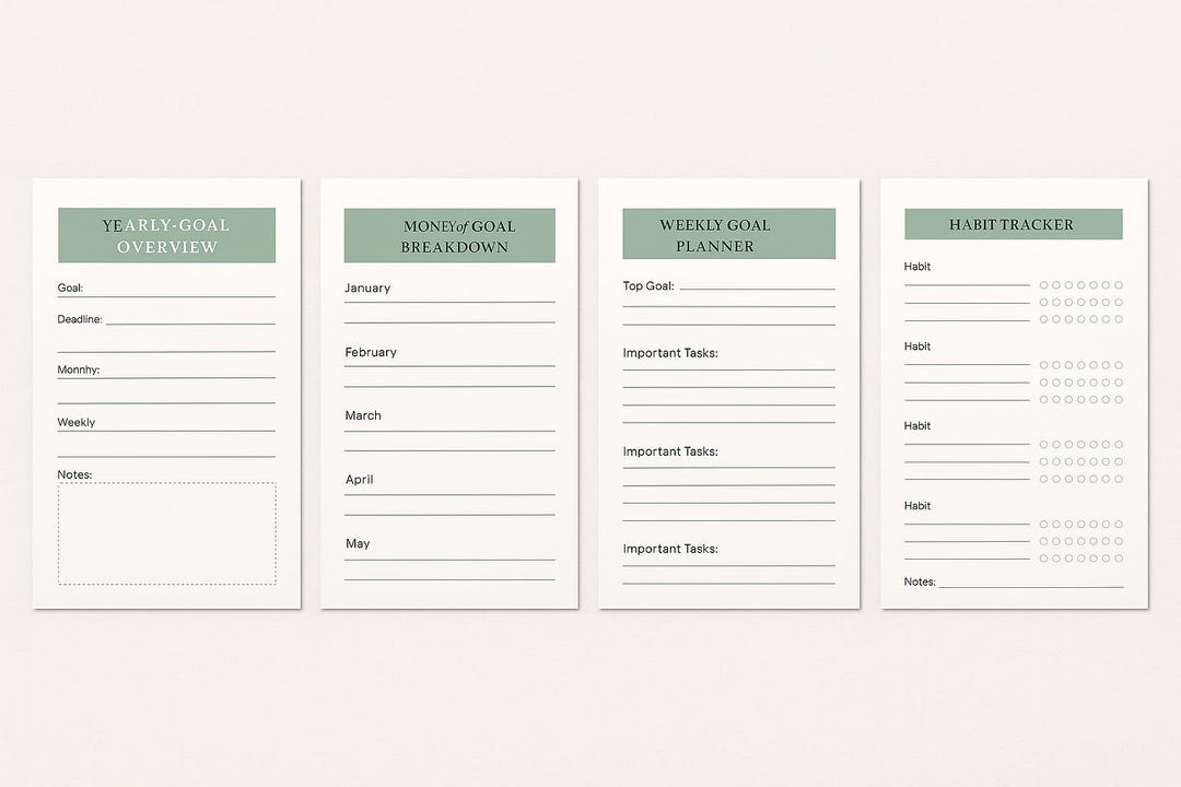 Goal Setting Planner Printable | A4 Goal Tracker | Monthly & Weekly ...