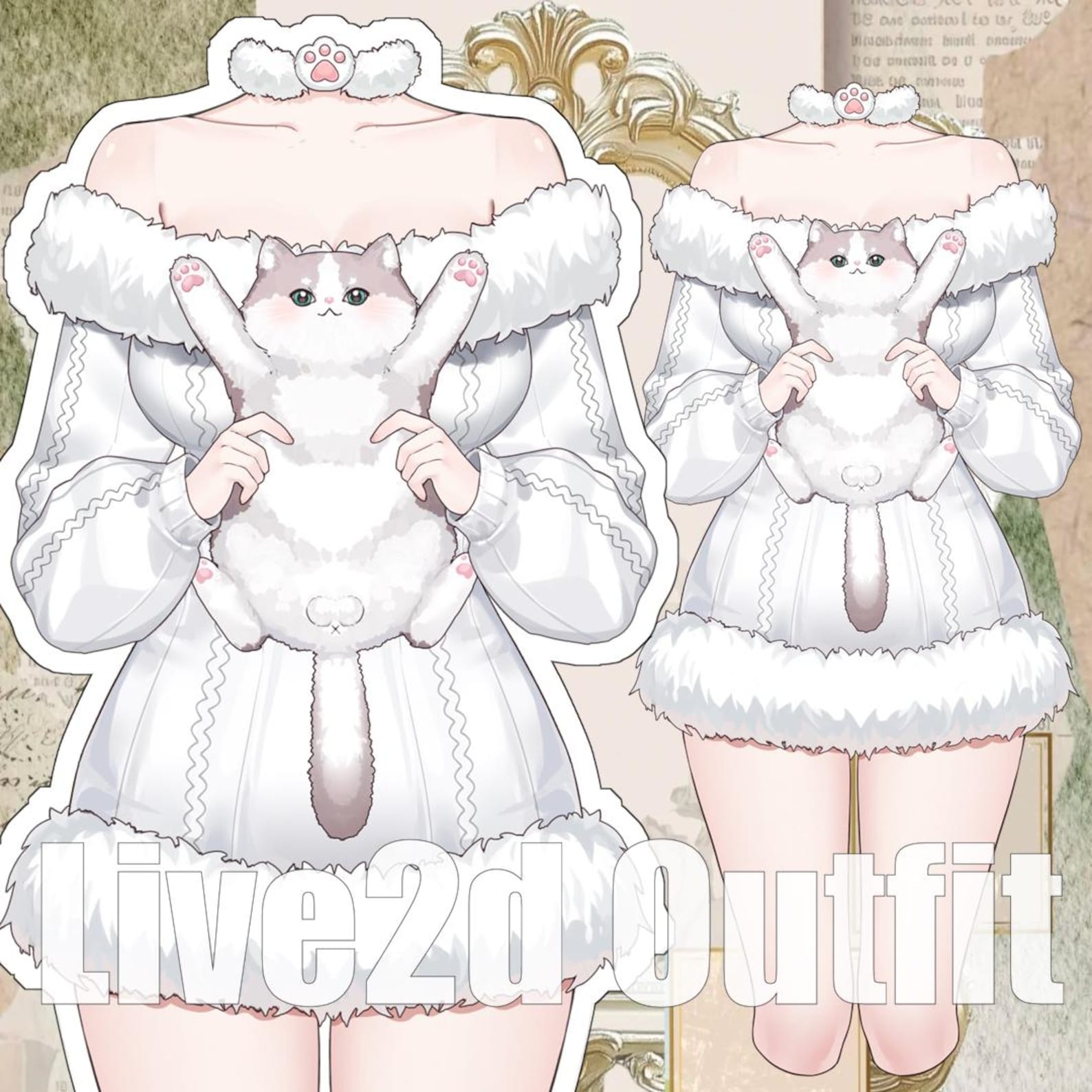 Ragdoll Cat Outfit | Live2d Outfit Asset | 3 Toggles - Etsy